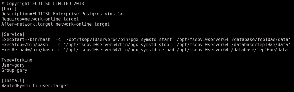 How to configure PostgreSQL and Fujitsu Enterprise Postgres as a systemd service