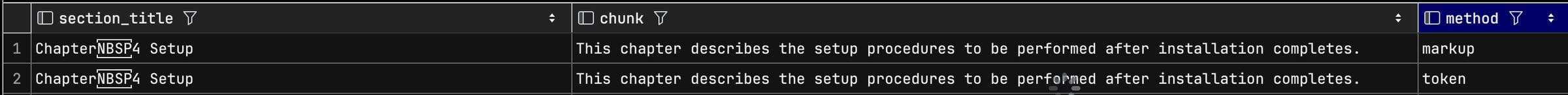 Embedding content in PostgreSQL using Python: Combining markup chunking ...