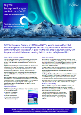 Download brochures for Fujitsu Enterprise Postgres